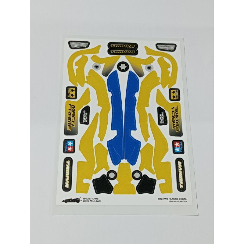 Decal MINI 4WD MACH FRAME BLACK SPECIAL/ STICKER TAMIYA MACH FRAME ...