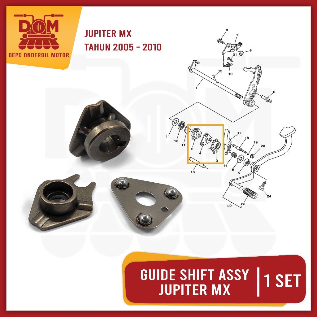 Guide Shift Assy Jupiter MX (TOKAIDO) - Axle Triangle House Gear Pass ...