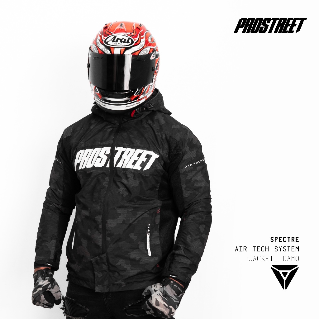 Prostreet Spectre Air Tech System Camo Black Motorcycle Jacket | Shopee ...