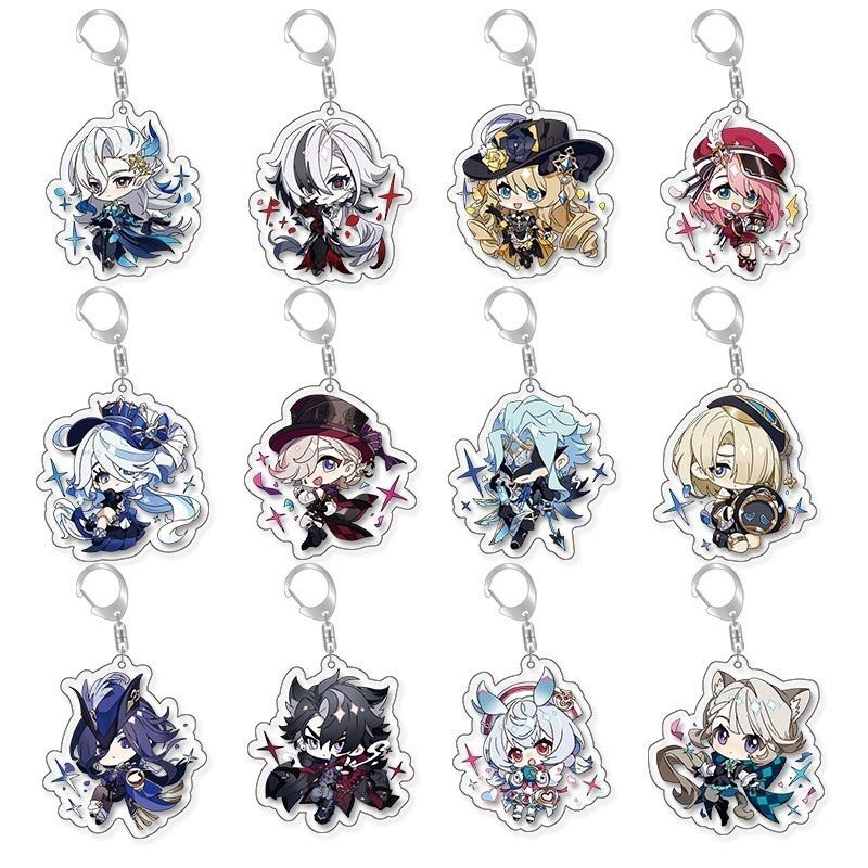 GANTUNGAN Genshin Impact Anime Keychain Clear Acrylic Transparent ...
