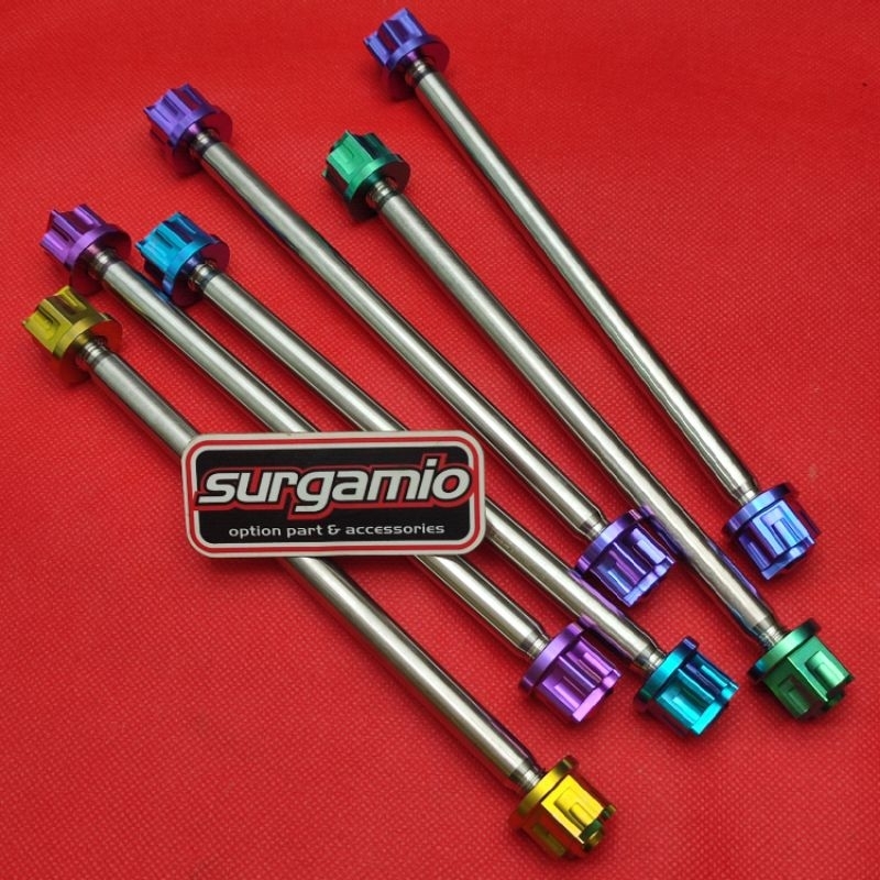 Mio titanium front axle mio titan GR5 vietnam axle | Shopee Malaysia