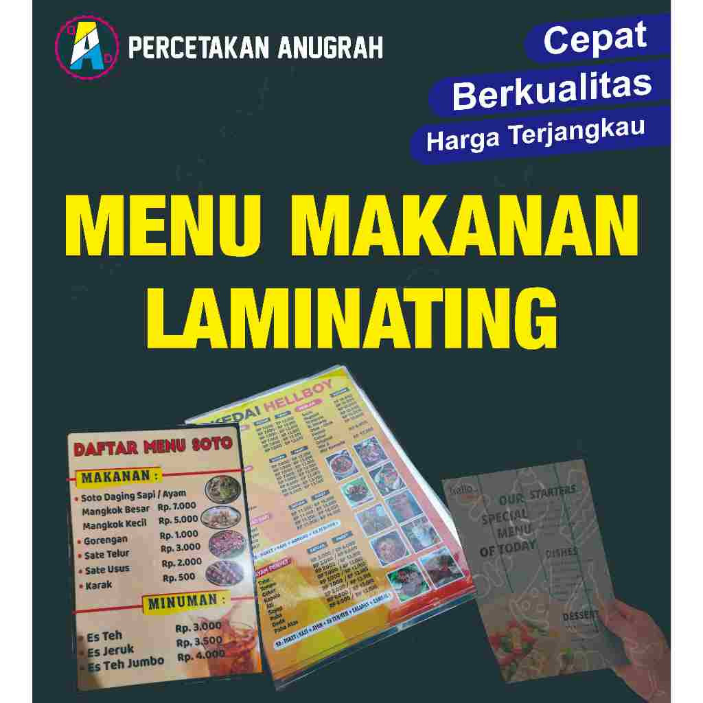 Menu, Laminating Price List | Shopee Malaysia