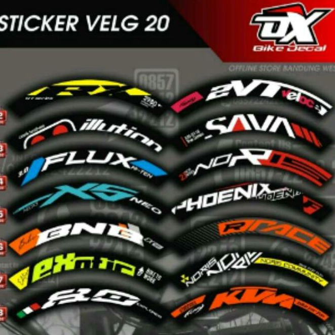 Pacific folding bicycle rim stickers, wheel stickers contain 6 pisc ...