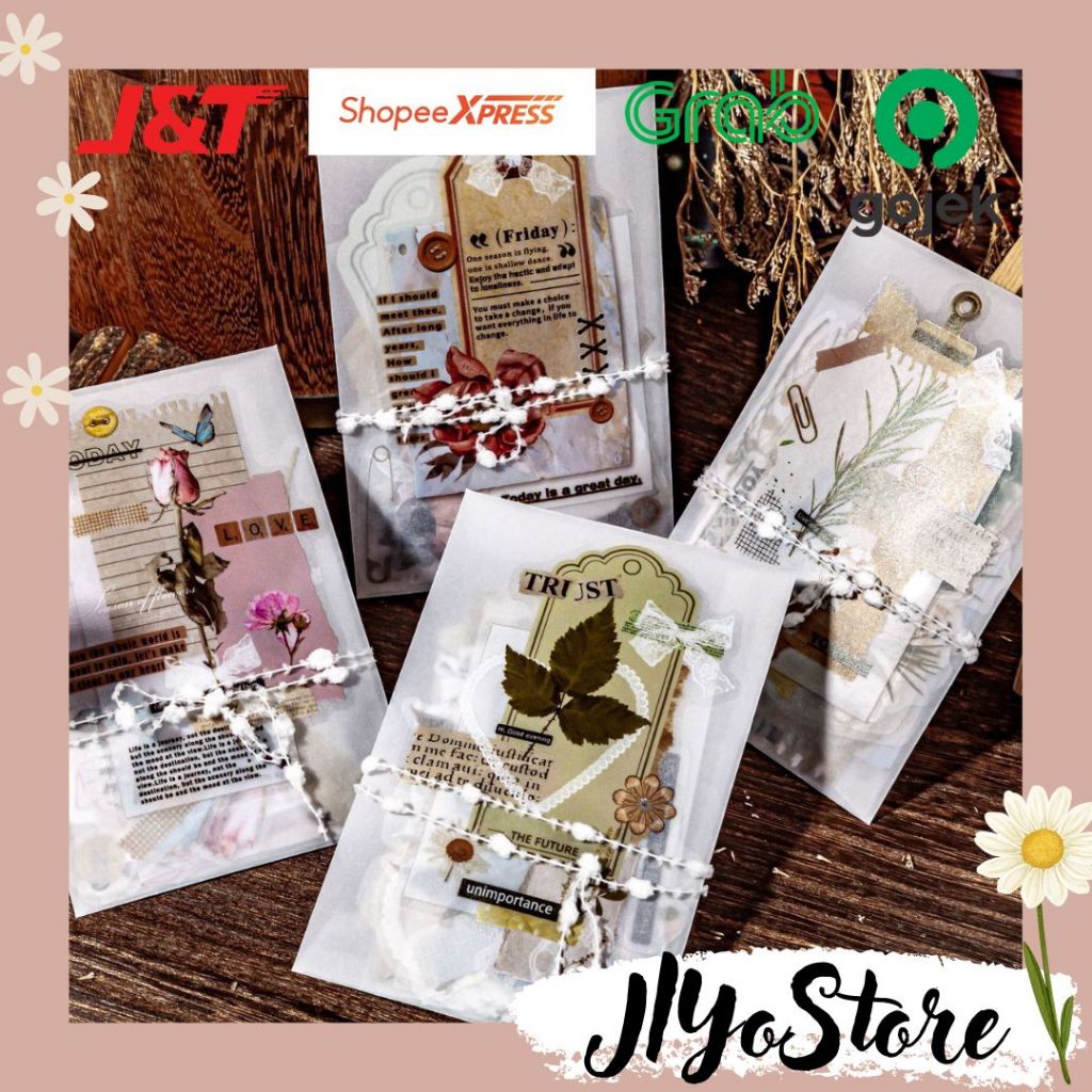 50pcs Waterproof Journal Journal Stickers Vintage Retro Paper Aesthetic ...