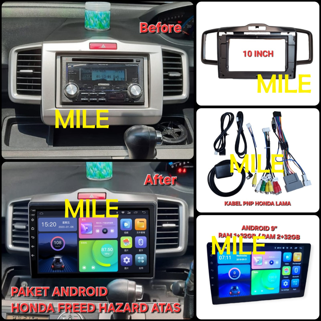 Android HEADUNIT Package 10 INCH PLUG N PLAY HONDA FREED HAZARD Top ...