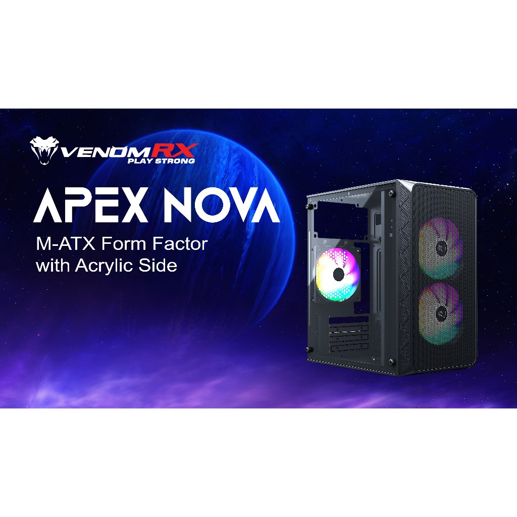 Venomrx PC Case Apex Nova M-ATX With 2x120mm Fixed RGB Fan | Shopee ...