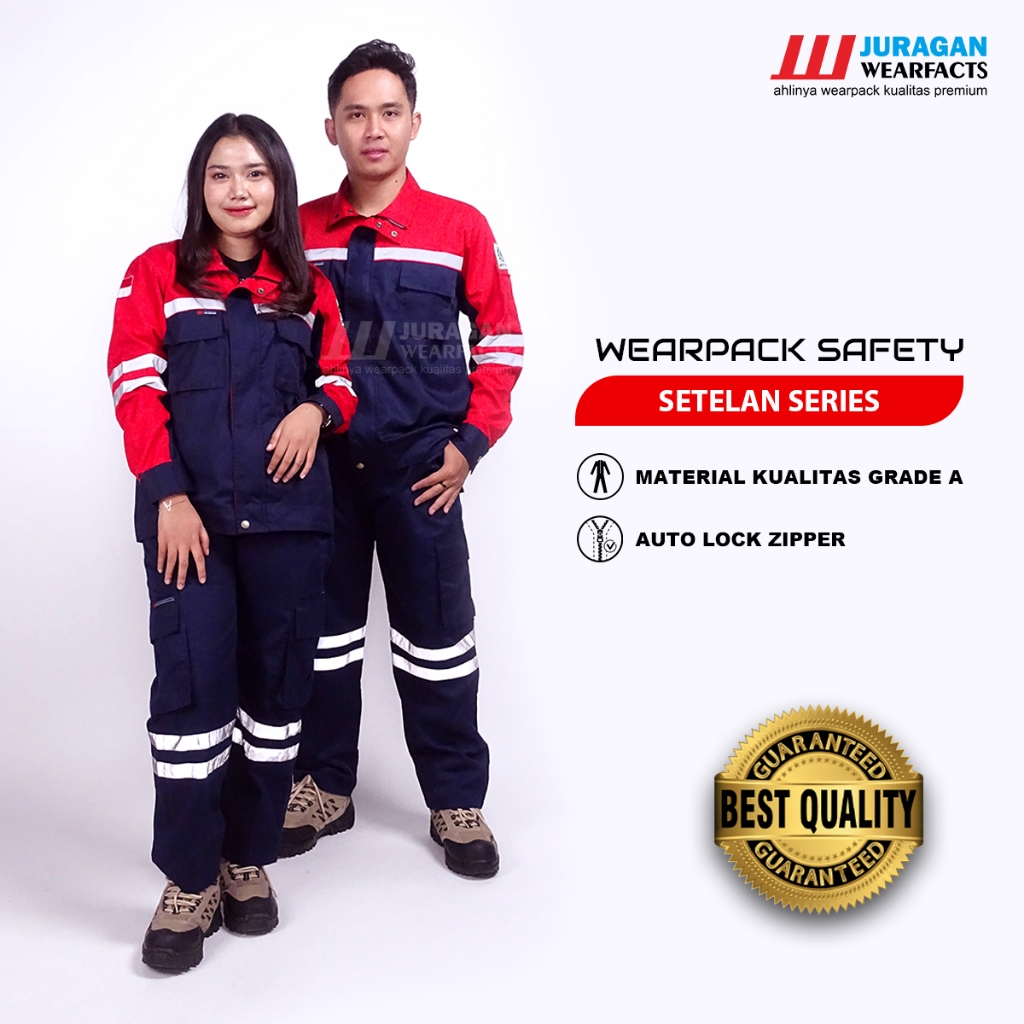 MERAH Juragan Wearfacts - Wearpack Safety Red Top with Navy Blue ...