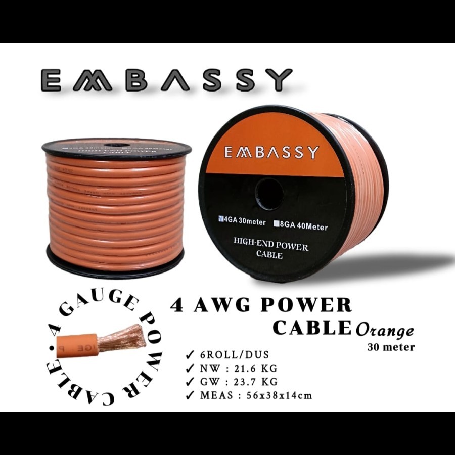 Embassy Speaker Cable 4 AWG Power Cable | Shopee Malaysia