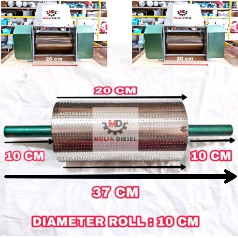 MESIN Axle Roll Grinder Coconut Grater Machine 20 cm 18 cm Axle 20mm ...