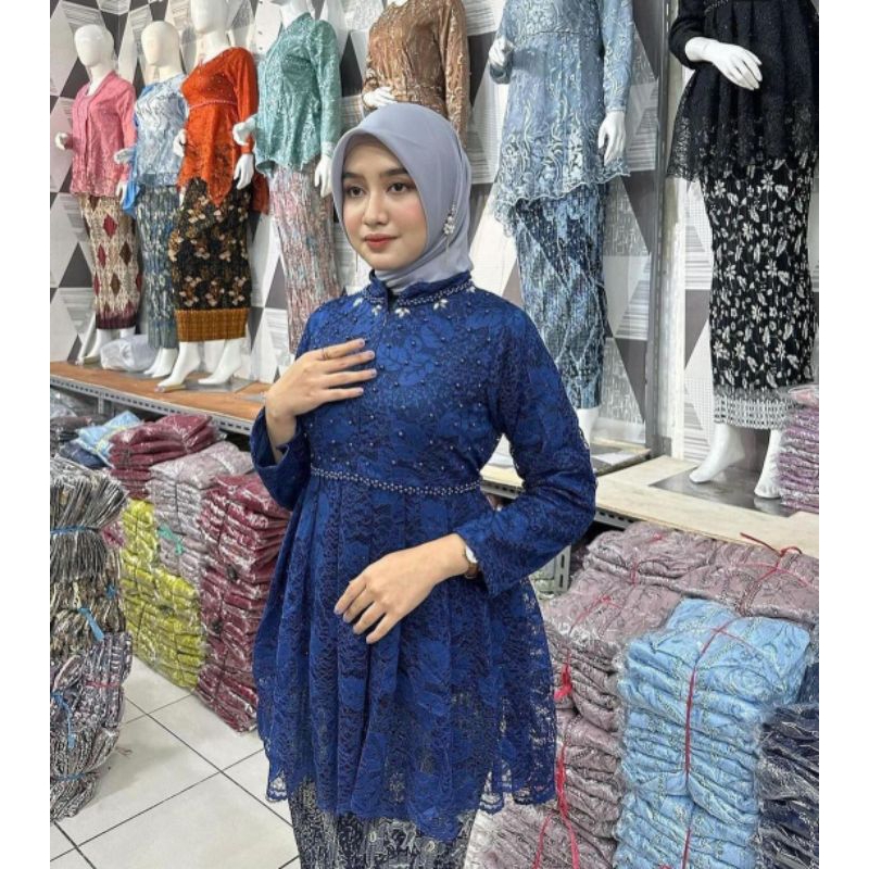 Modern Brukat Kebaya Top / Front Zipper Sequin Brukat Kebaya / Modern ...