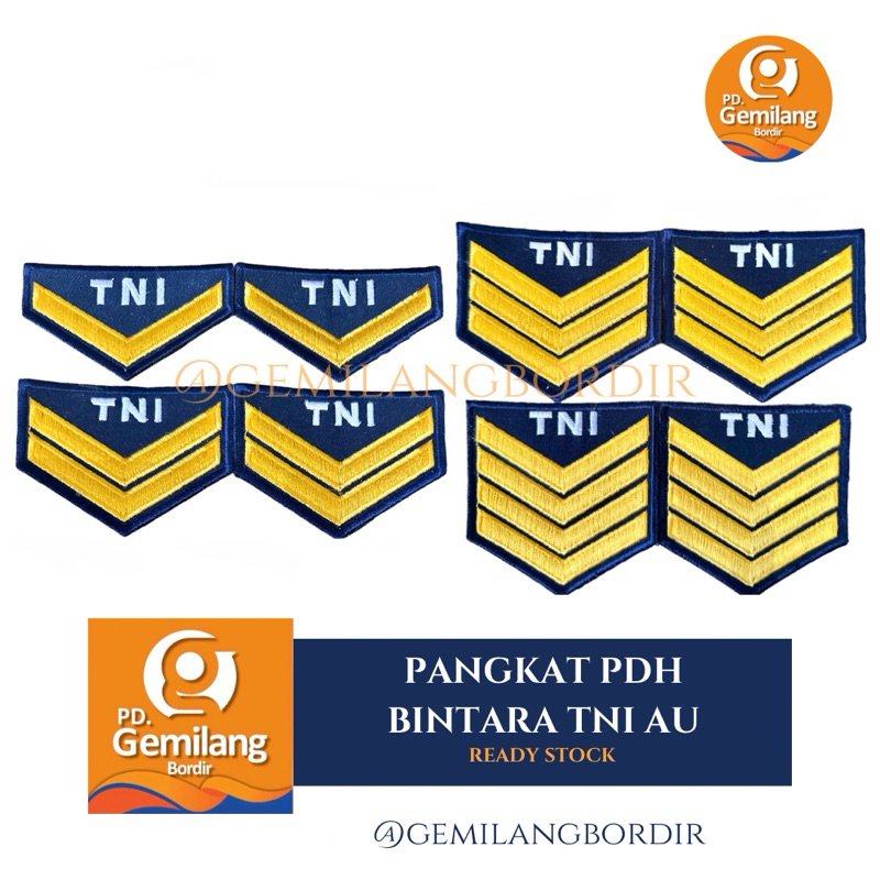 Tni AU Non-Commissioned Officer PDH Rank | Tni PDH Rank Badge | A pair | Shopee Malaysia