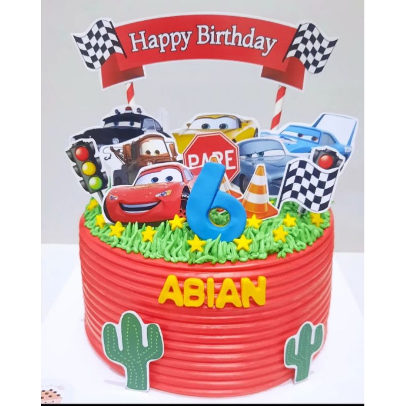 Cars Character Paper Cake Topper/Character Birthday Cake Decoration ...