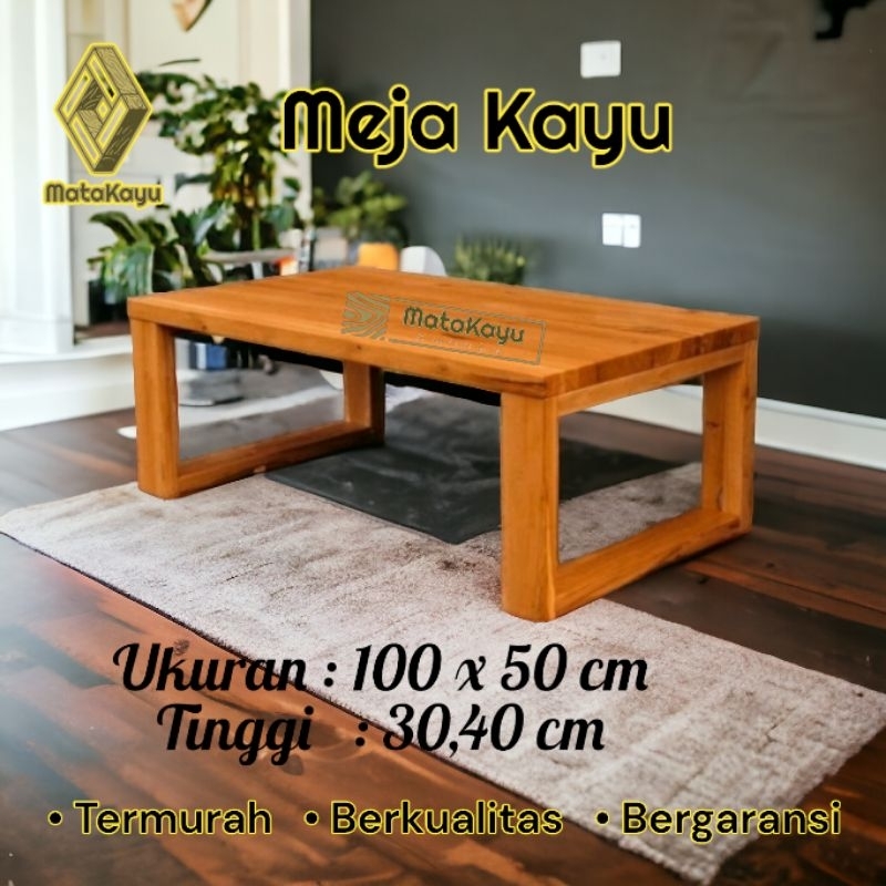Kayu Guest Table 100 X 50 Cm Wooden Lesehan Table Coffee Table Laptop