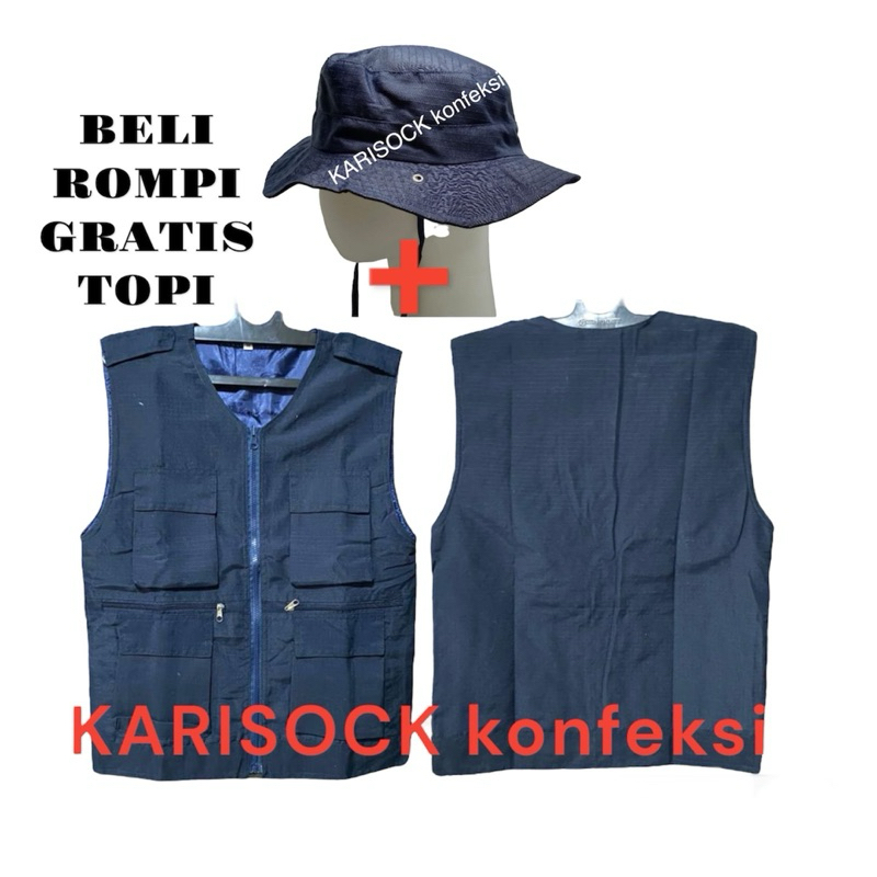 Field tactical Vest/king Vest plus keplek Jungle Hat | Shopee Malaysia