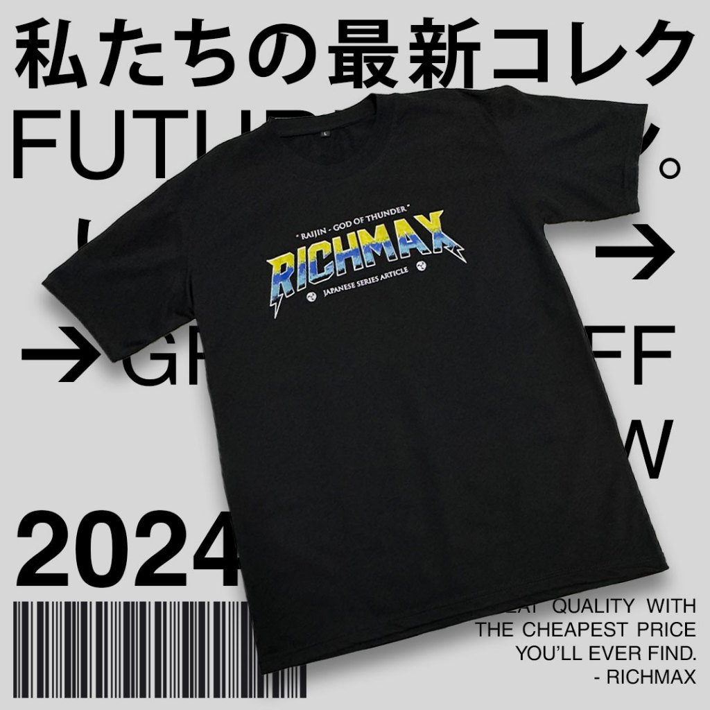 Original RICHMAX MEN'S RAIJIN GOD OF THUNDER DISTRO T-SHIRT | Shopee ...