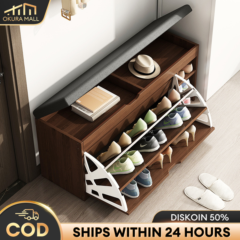KAYU Okura Sitting Shoe Rack Stacking Shoe Rack Sofa Shoe Rack ...