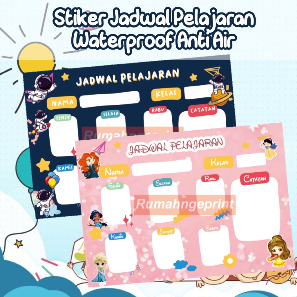 Custom Name Lesson Schedule Stickers | Shopee Malaysia