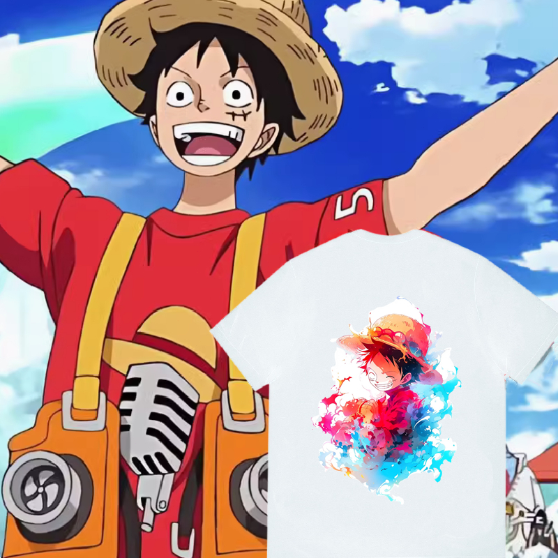 Kaos ONE PIECE MONKEY D-LUFFY Ink Painting Original New Anime Cotton ...