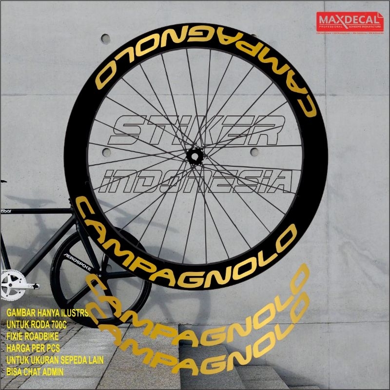 CMPGNOLO gold fixie road bike rim stickers | Shopee Malaysia