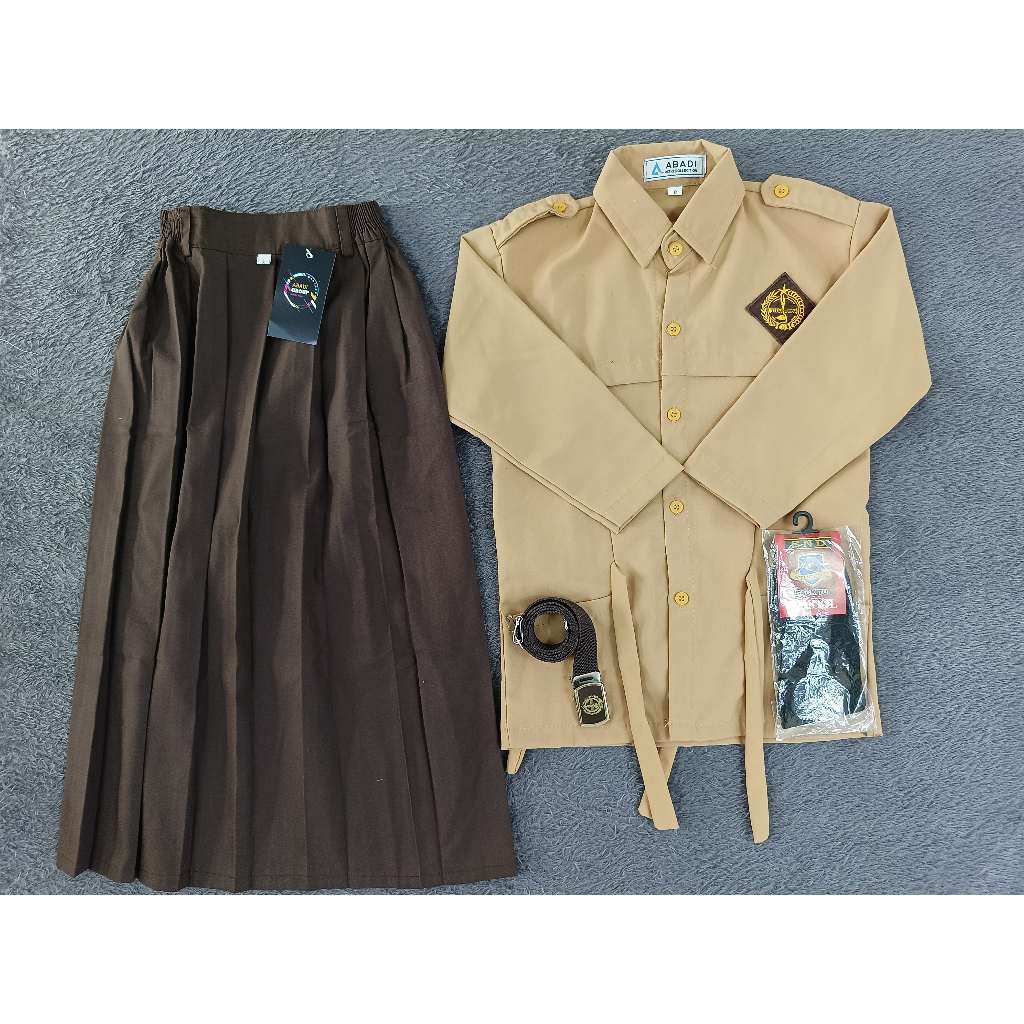 Long girl elementary school scout uniform for grades 1-6 | Shopee Malaysia