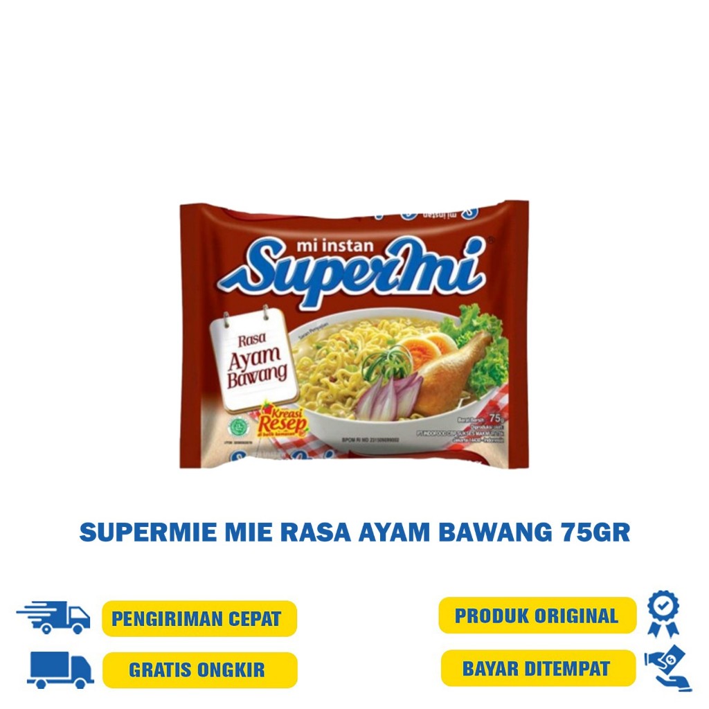 Supermie Noodles Chicken Onion Flavor 75 GR | Shopee Malaysia