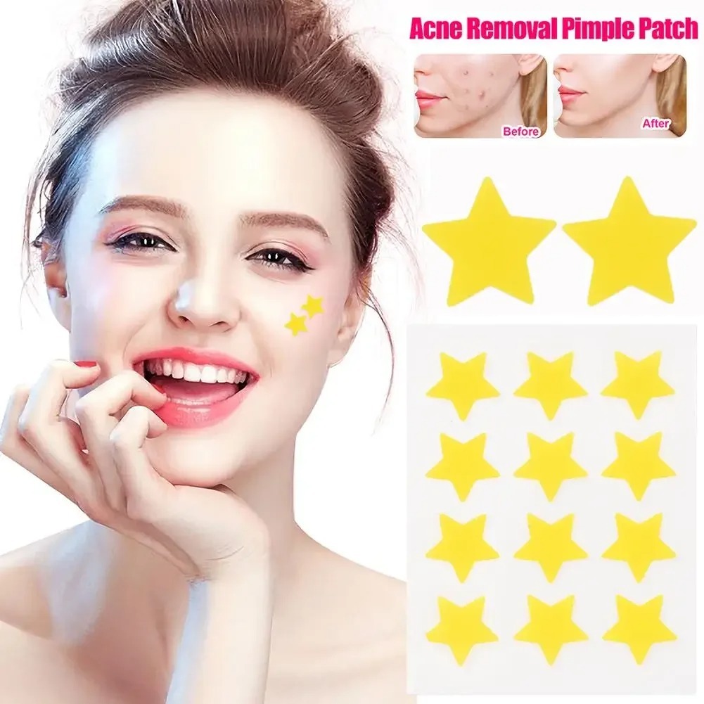 Acne Patch/24 Cute Star Shaped Treatment Stickers/Invisible Acne Cover ...