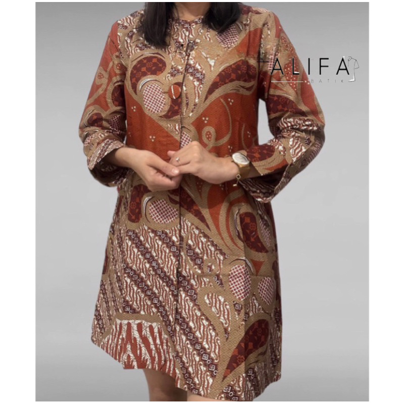 Tunic BATIK TARACOTA COLOR | Premium batik dress|Uniform batik | Shopee ...