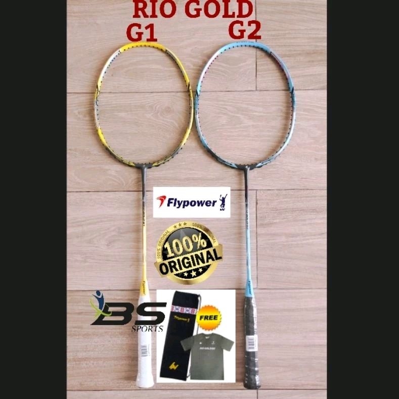 Original FLYPOWER RIO GOLD G1 RIO GOLD G2 BADMINTON RACKET | Shopee ...