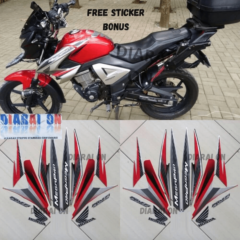 MERAH Striping Sticker Honda Mega pro 2014 - Fi Red | Shopee Malaysia