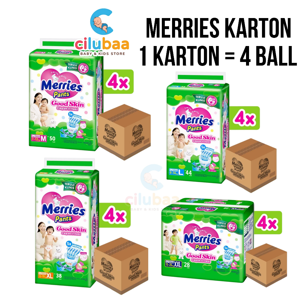 [KARTON] Merries Pants Good Skin Carton (M48, L42, XL38, XXL28 ...
