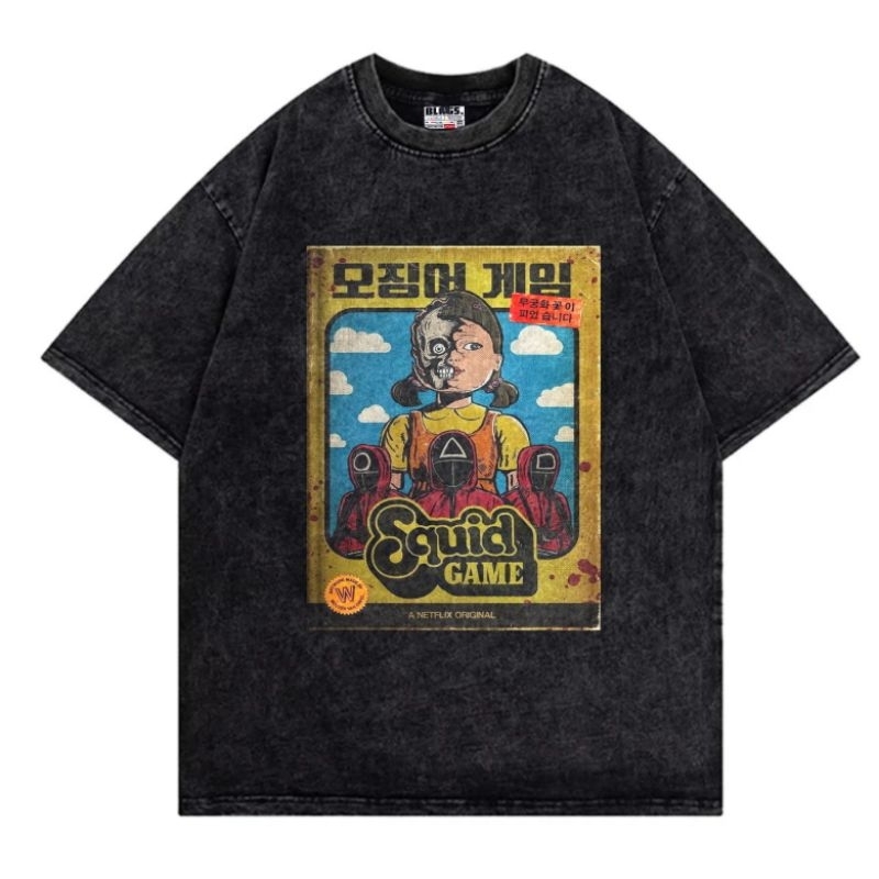 Blags T-Shirt Squid Game Retro | Oversize Stone wash Sand wash T-shirt ...