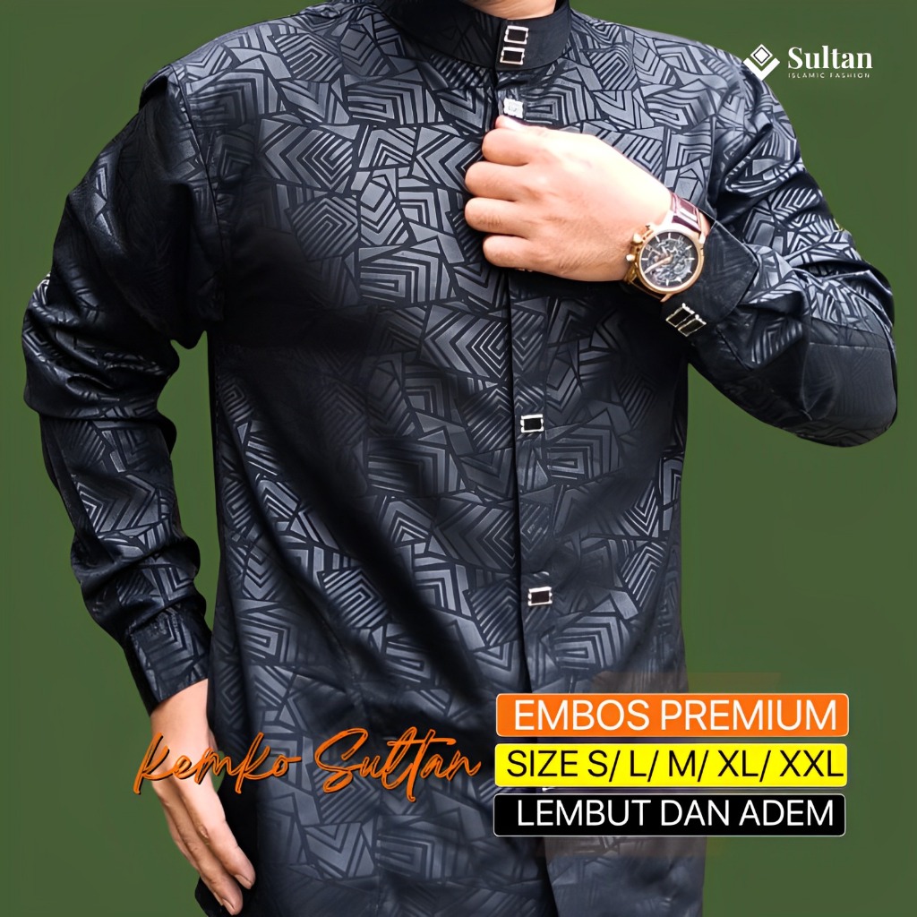 KEMEJA HITAM Latest Clothing Muslim Clothes Koko Kemko Shirt Men's ...