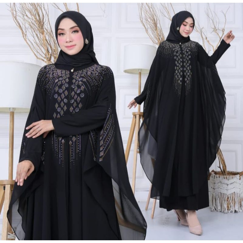 HITAM The Latest PREMIUM Elegant Black KAFTAN Fashion ABAYA GAMIS ...