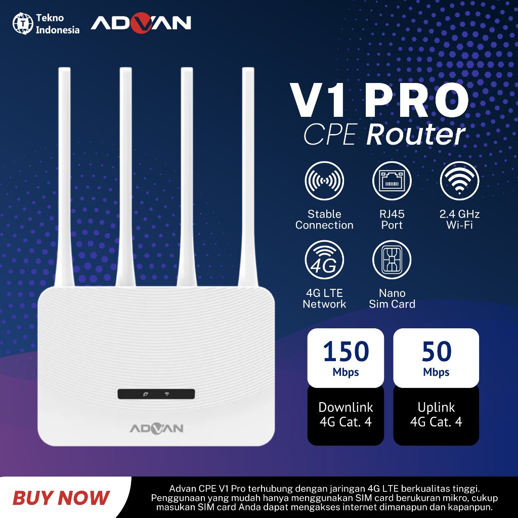 Tekno Indonesia - ADVAN Modem Wifi Router 4G LTE CPE V1 Pro unlock all ...