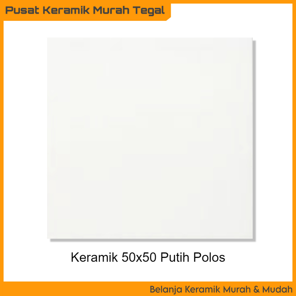PUTIH Glossy Floor Ceramic 50x50 Plain White Glossy White Sogan Brebes ...