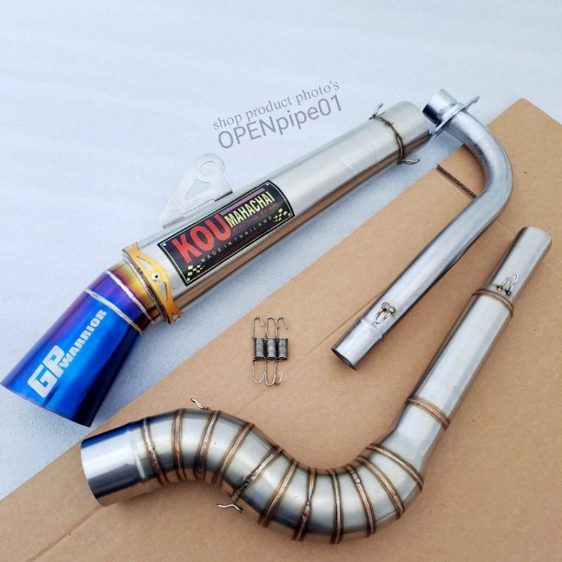 Open spec KOU pipe Daeng4 1set Canister+Big elbow pipe for xrm 125 110 ...