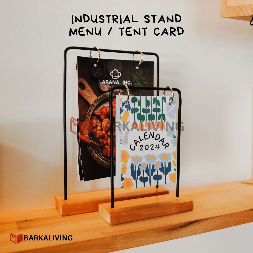 KAYU GANTUNGAN Industrial Menu Stand Hanger Tent Card Photo Number ...