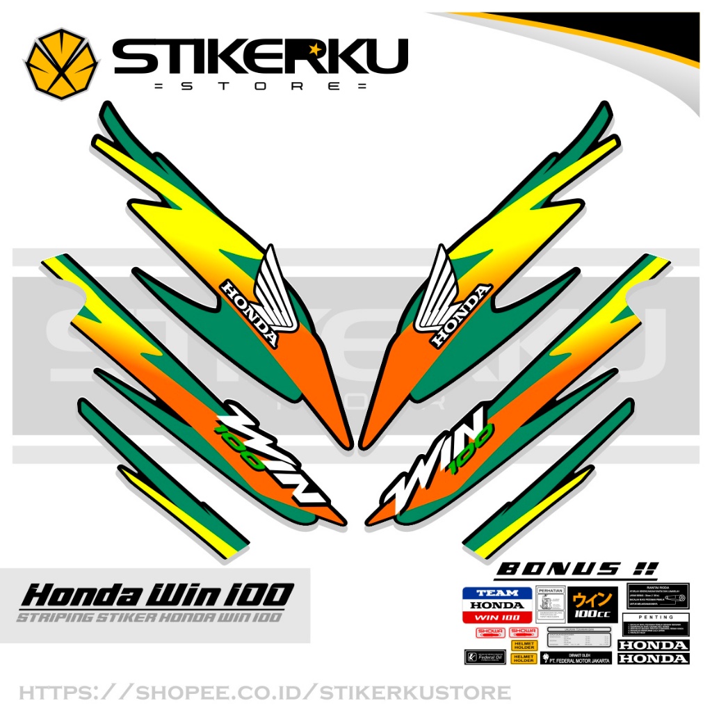 Striping HONDA WIN/MOTIF 116/STICKER WIN 100/STICKER Variation WIN 100 ...