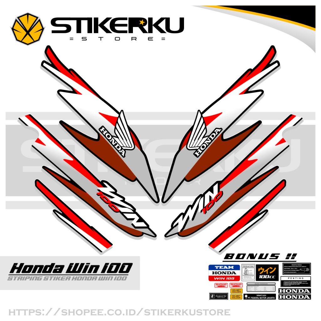 Striping HONDA WIN/MOTIF 117/STICKER WIN 100/STICKER Variation WIN 100 ...