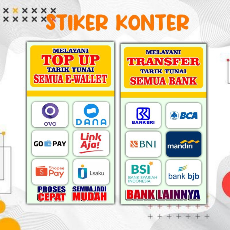 Print EWALLET & BANK CONTER POSTER STICKERS (not top up) | Shopee Malaysia