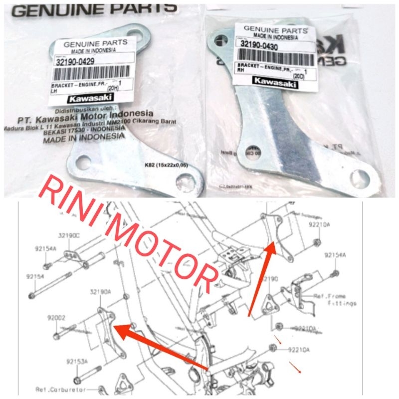 MESIN Klx 150 Front Engine Mount Bracket A Pair Of original | Shopee ...