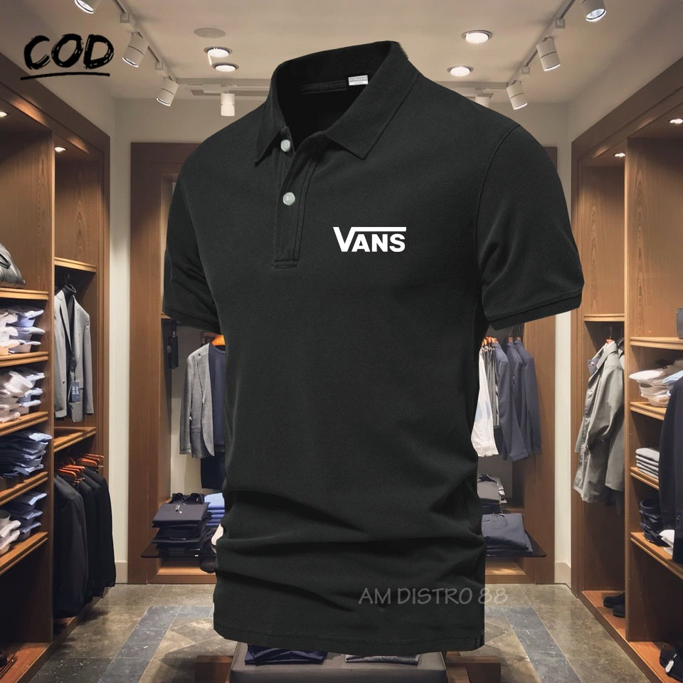 PUTIH !!! Vans Text Distro Polo Shirt White Quality Polo Premium T ...