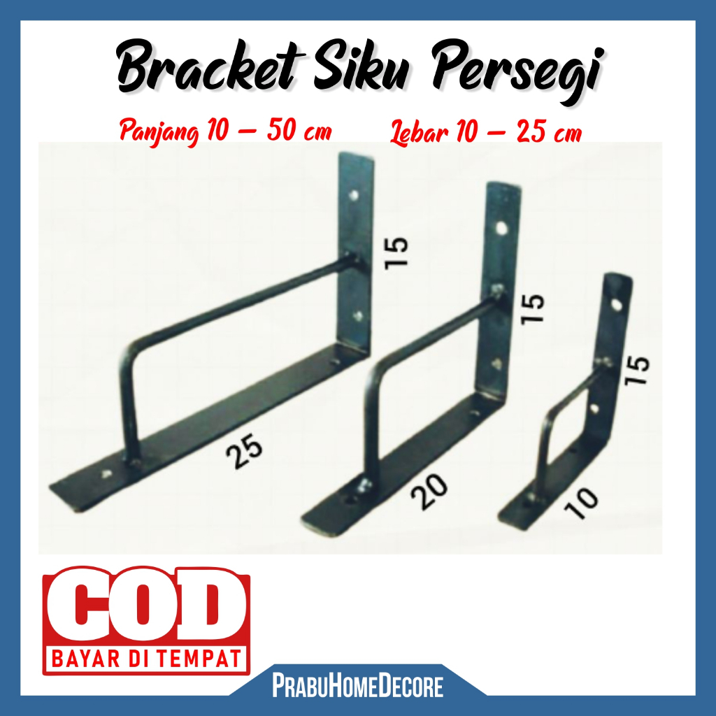 SIKU PUTIH HITAM KAYU Wall Mounted Wooden Shelf Retaining Iron Elbow ...