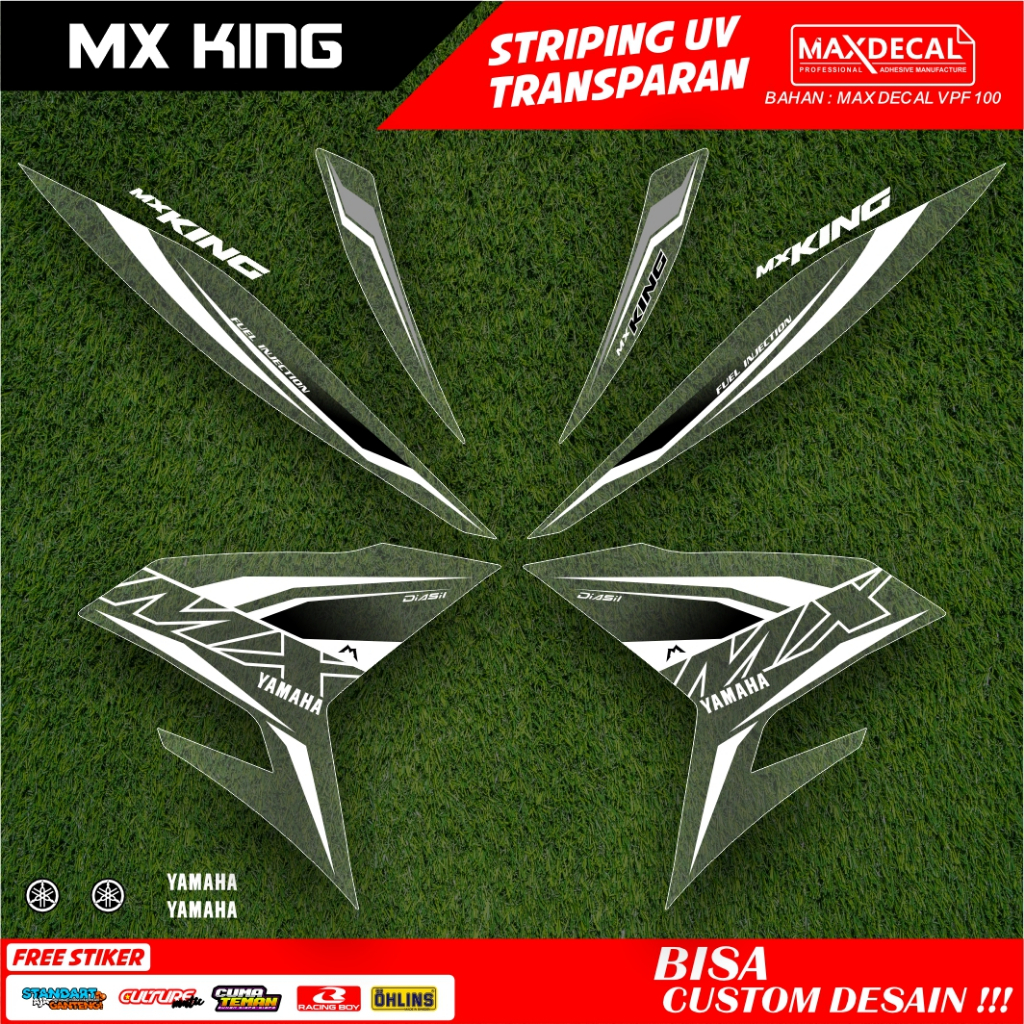 Mx KING 150 Y15ZR Transparent Striiping Sticker Simple Racing Variation ...