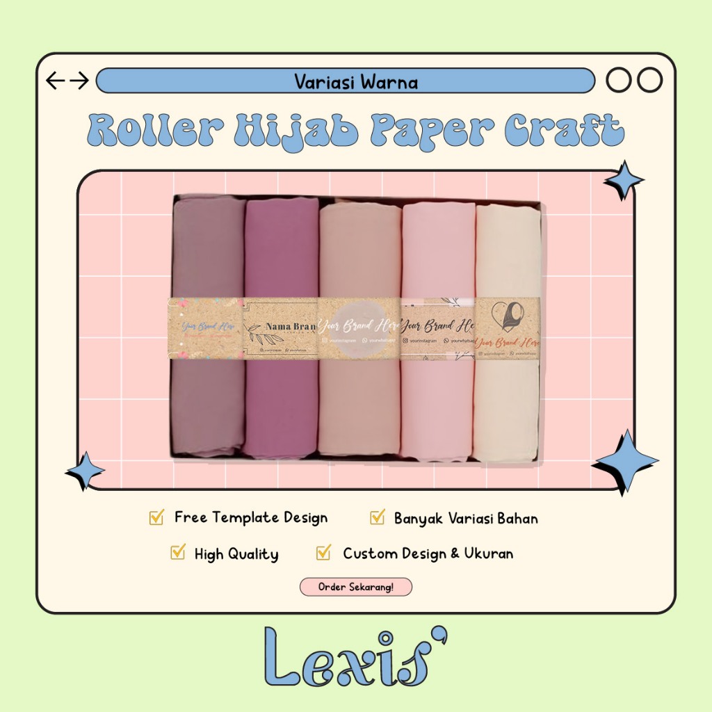 PRINT PAPER CRAFT HIJAB ROLL / PAPER CRAFT COLOR VARIATIONS / HIJAB ...
