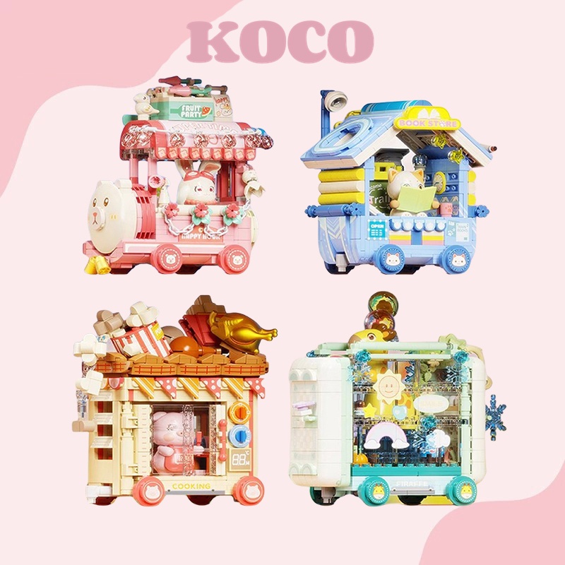 Koco Bricks Cute Pet Block Wish Train Cartoon Nano Building Blocks Kids ...