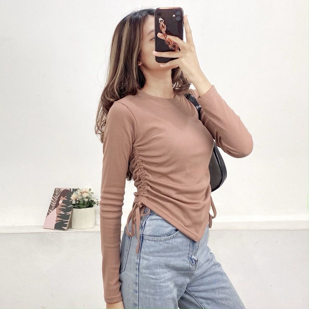 Wholesale_solo || Women's Drawstring KNIT BLOUSE/Women's Drawstring TOP ...