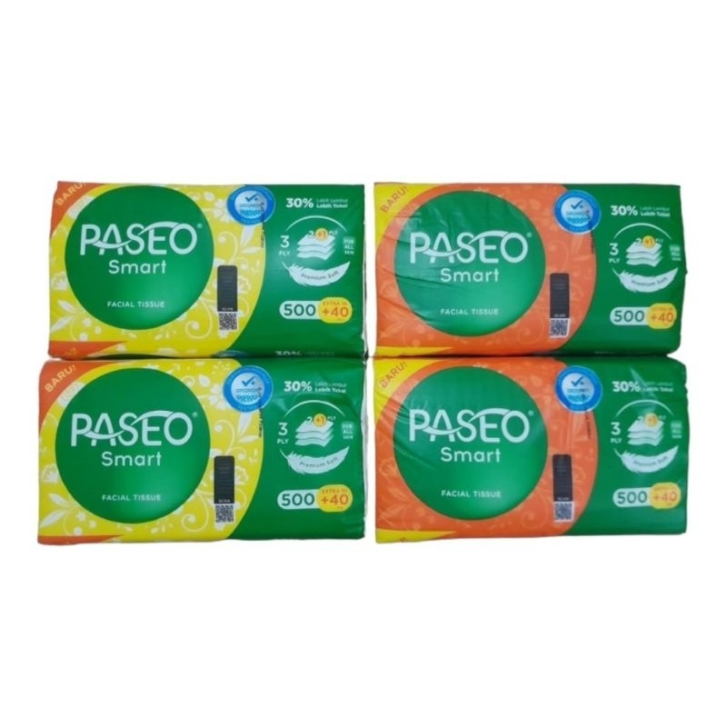 Paseo Package 4pcs Smart Tissue 540ply (500+40) 3ply facial Tissue ...