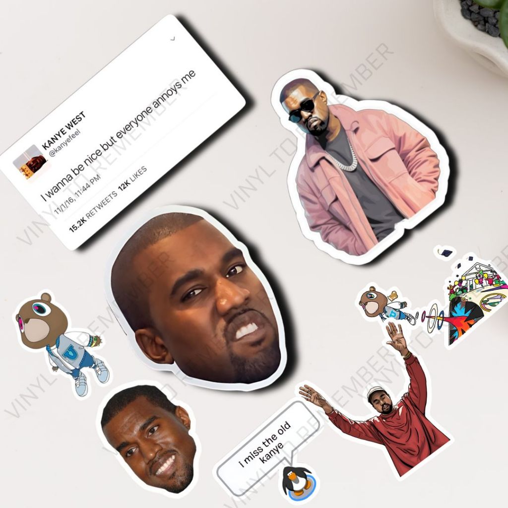 Sticker Pack Kanye West Aesthetic Vintage Band Singer Rapper US Outer ...