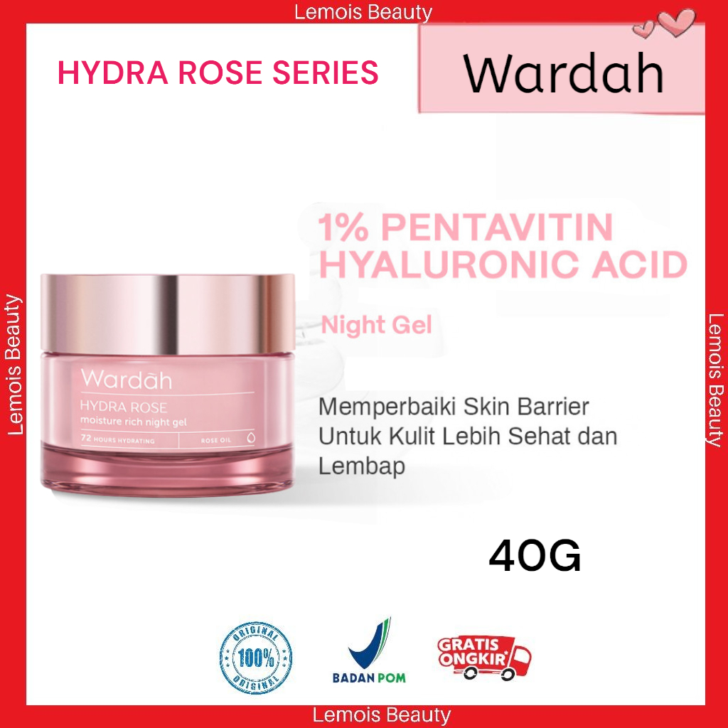 Lemoisbeauty- Wardah Hydra Rose Moisture Rich Night Gel - Cream For Dry ...